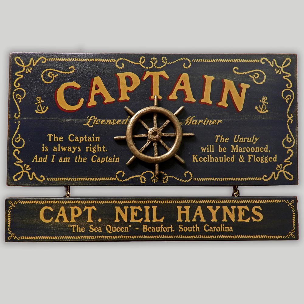 Captain Sign with Name Board | Creations and Collections